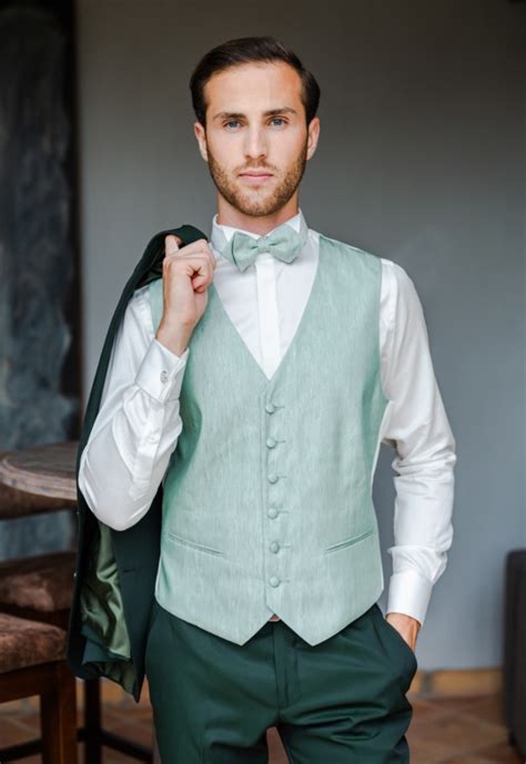 Costume de mariage 3 pièces coordonnées vert sapin Caralys Nice PACA