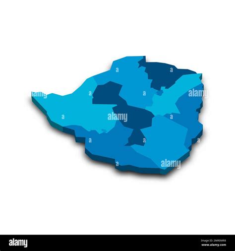 Zimbabue Mapa político de las divisiones administrativas Imagen Vector
