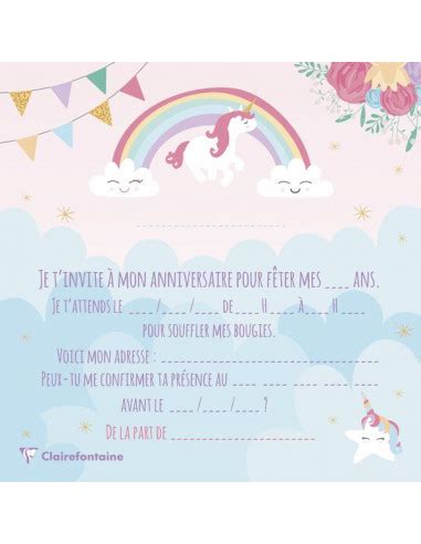 Décrypter 72 imagen carte invitation anniversaire licorne fr