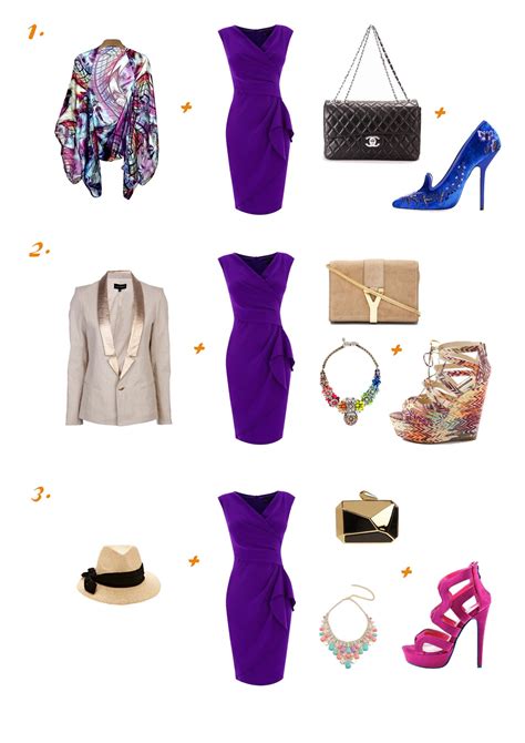 Cómo combinar un vestido morado