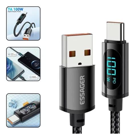 Cabo Carregador Usb Tipo C Turbo Essager Metros