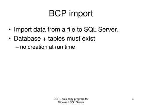 ppt bcp bulk copy program powerpoint presentation free download id 3323249
