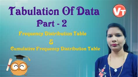tabulation of data frequency distribution table and cumulative frequency distribution table