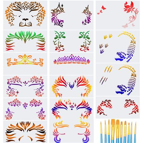 Buy Starvast Pcs Face Painting Stencils Reusable Bendable Face Paint