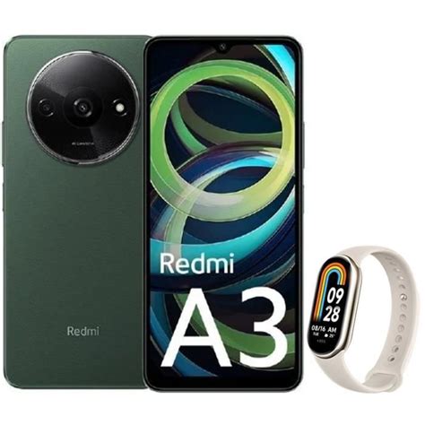 XIAOMI Redmi A3 128Go 4G Vert Avec XIAOMI Smart Band 8 Or Cdiscount