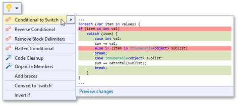 conditional to switch switch to conditional coderush devexpress documentation