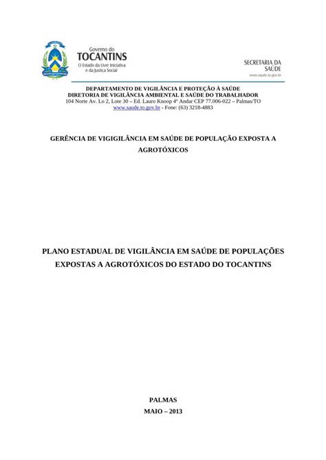 PDF plano estadual de vigilância em saúde de populações expostas a