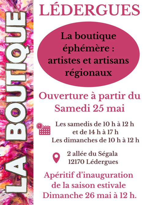 Ouverture Boutique Ph M Re Commune De L Dergues