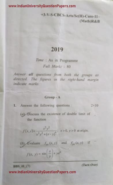 Utkal University B Sc Mathematics 5 Sem Core 11 2019 Question Paper