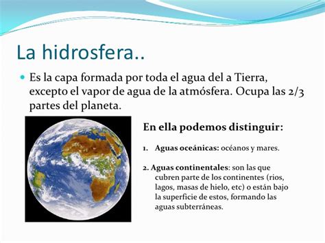 Cuadros sinópticos e imágenes sobre las capas de la Hidrósfera Cuadro