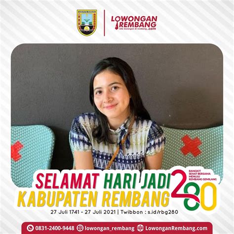 Logo Dan Twibbon Hari Jadi Ke 280 Kabupaten Rembang Versi Lowongan Rembang