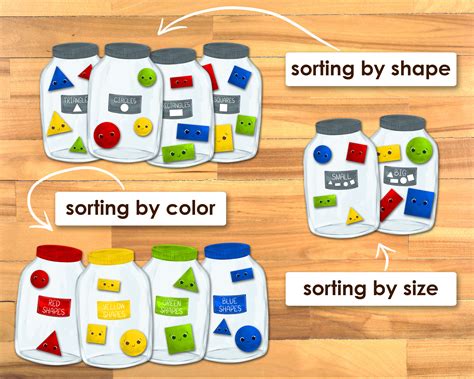 Sorting By Color Shape And Size Worksheets