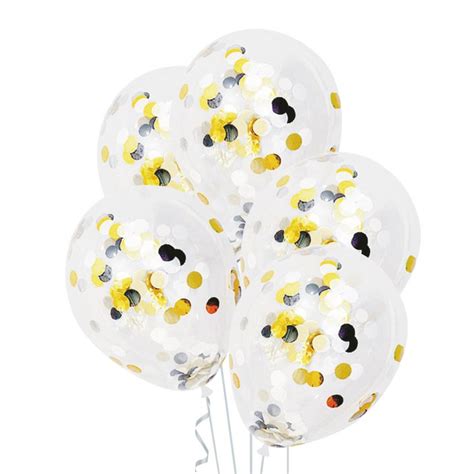 Balony Ze Z Otym I Czarnym Konfetti Cm Szt Inna Marka Przyj Cia