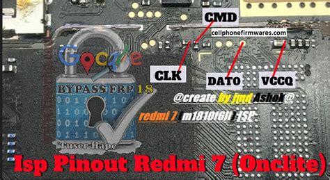 Redmi ISP EMMC Pinout For Flashing Remove Pattern And FRP 58 OFF