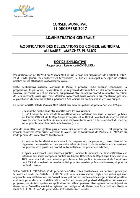 Calaméo 01 NOTICE PROJETDELIB Modif Délégation Du Conseil Au Maire