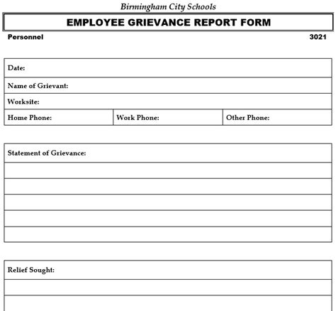 Grievance Log Template