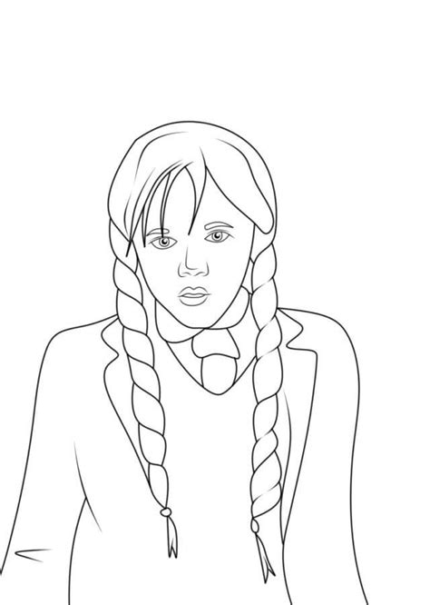 Fise De Colorat Cu Frumoasa Wednesday Addams Desc Rca I Imprima I