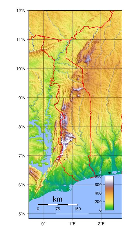 Detailed Topographical Map Of Togo Togo Africa Mapsland Maps Of