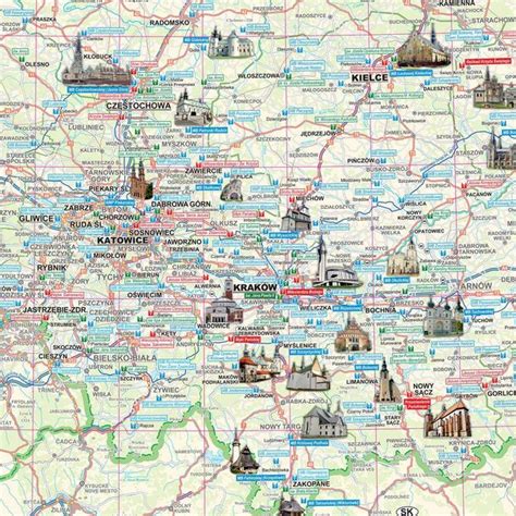 Polska Sanktuaria Mapa Cienna Arkusz Laminat Erli Pl
