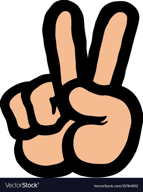 Peace Sign Fingers Cartoon