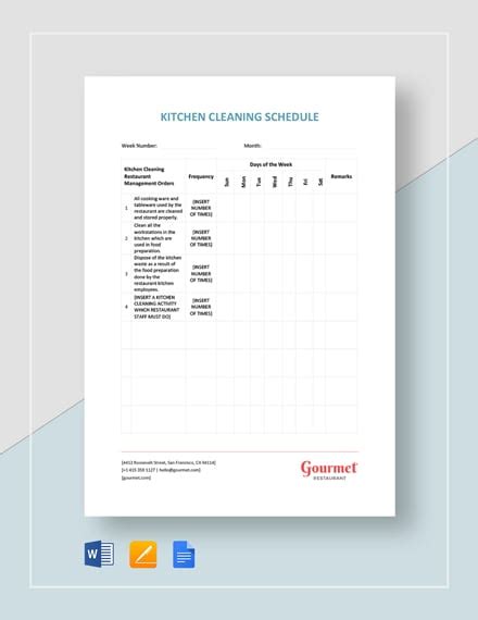 Commercial Kitchen Cleaning Checklist Printable Besto Blog