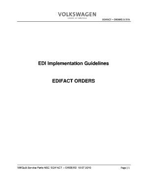 Fillable Online Edi Implementation Guidelines Edifact Orders Iconnect