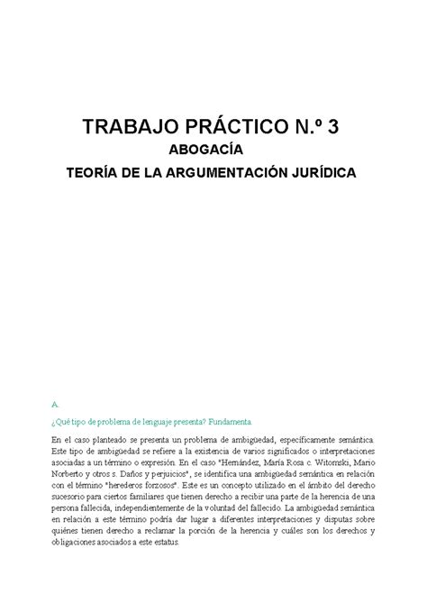 TP 3 Teoria de la Argumentación Jurídica TRABAJO PRÁCTICO N º 3