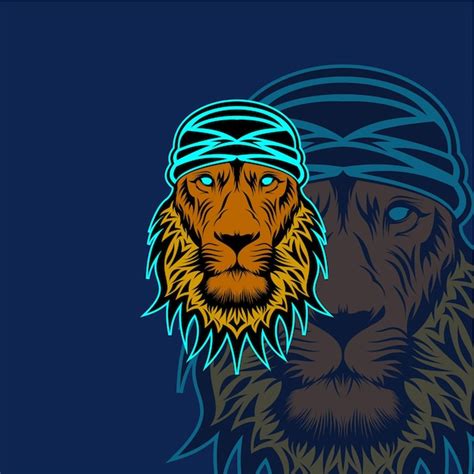Cabeza de león vectorial Vector Premium