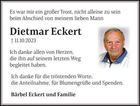 Dietmar Eckert Traueranzeige Sächsische Zeitung