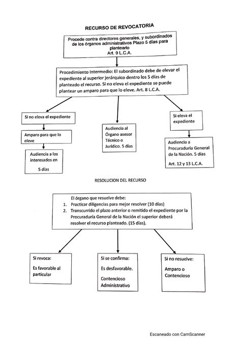 Esquemas DE Revocatoria Y Reposición Derecho Procesal Administrativo