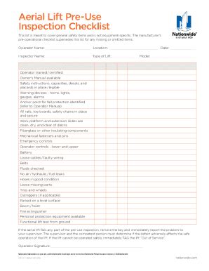 Fillable Online Aerial Lift Inspection Forms Templates