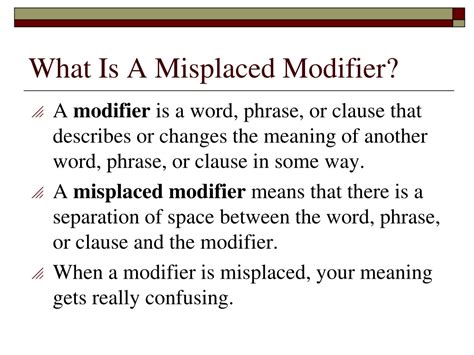 Ppt Misplaced And Dangling Modifiers Powerpoint Presentation Free