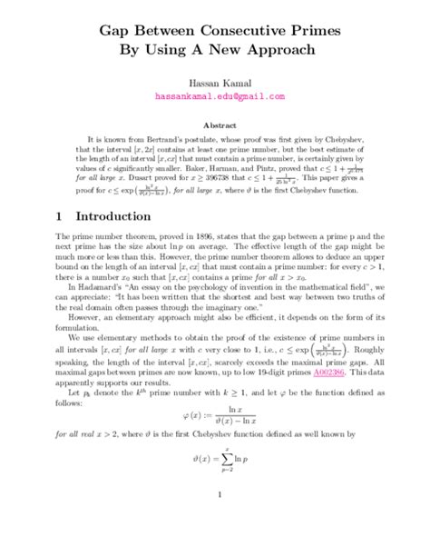 pdf gap between consecutive primes by using a new approach hassan