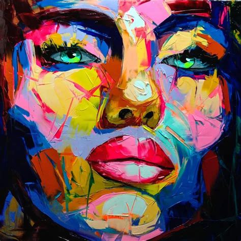 Handmade Knife Painting Abstract Face Painting Impasto Figure Canvas