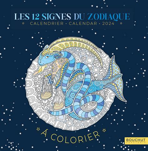 Bouchut Signes du zodiaque Calendrier illustré mensuel 30 x 30 cm