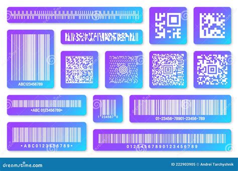 Product Barcodes And QR Codes With Red Scanning Line Identification