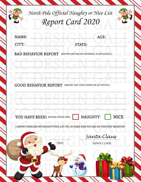 Naughty And Nice List Printable