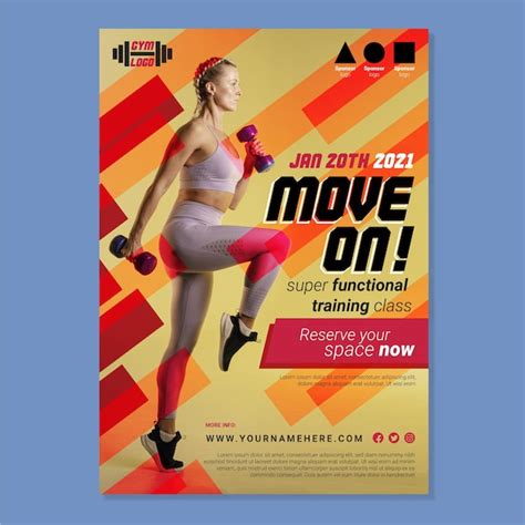 Plantilla de póster deportivo con foto Vector Gratis