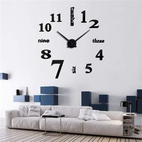 Horloge murale 3D moderne à monter soi même grande horloge murale XXL
