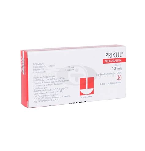 PRIKUL 50 MG CON 28 CÁPSULAS