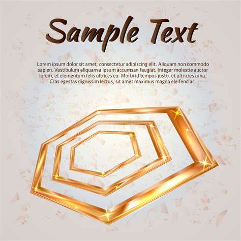 Bright Golden Hexagon Luxury Gold Vector Illustration Stock