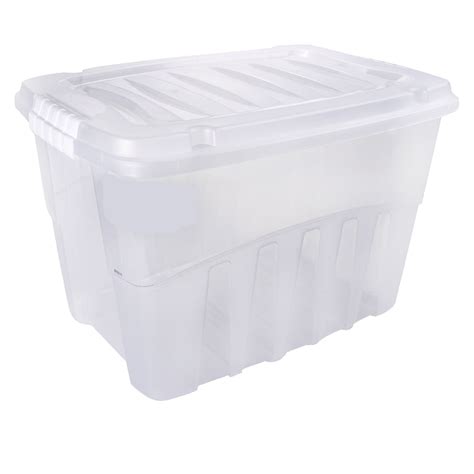Caixa Organizadora Cristal Tampa 56L Gran Box Alta Plasútil