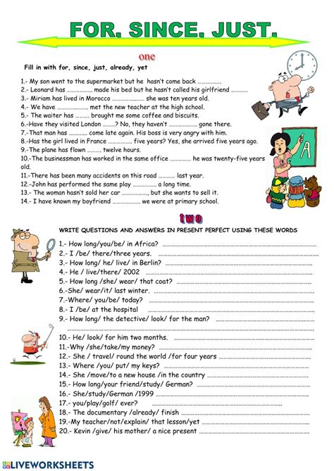 Present Perfect Form Exercises