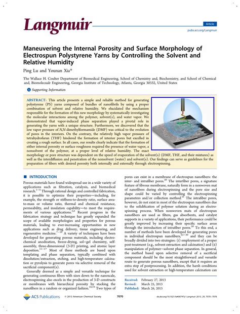 PDF Maneuvering The Internal Porosity And Surface Morphology Of