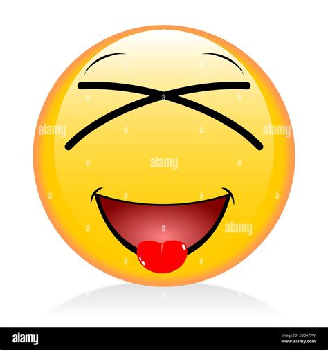 Crazy tongue out emoticon face Banque de photographies et dimages à