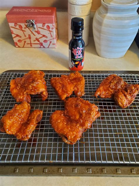 Made Some Spicy Fried Chicken With Samyang Sauce R Spicy