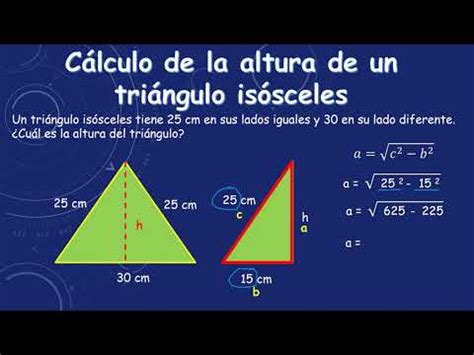 Cálculo de la altura de un triángulo isósceles YouTube
