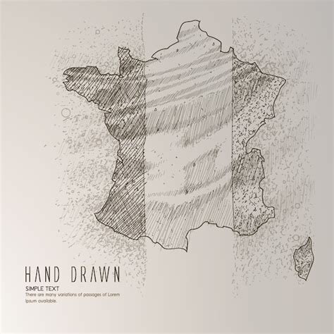 Free Vector France Map Hand Drawn