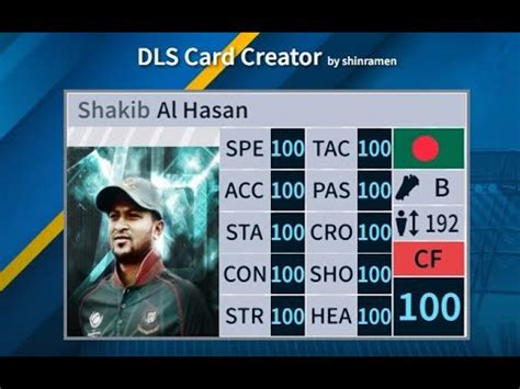 Dls Card Creator Shakib Al Hasan Card Youtube