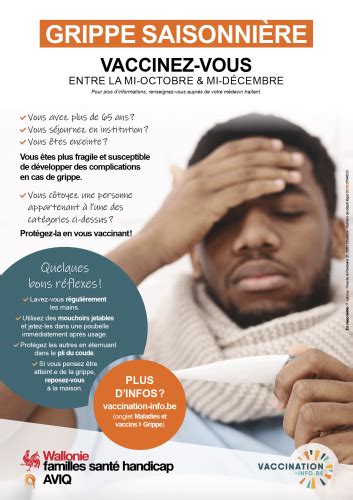 Grippe saisonnière vaccinez vous entre la mi octobre et la mi